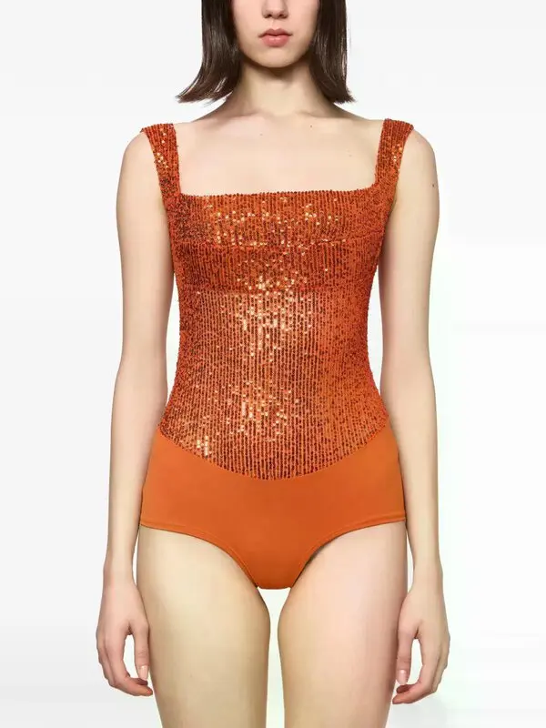 ATU BODY COUTURE Sequin-embellished Body - Orange