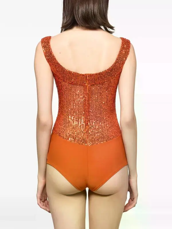 ATU BODY COUTURE Sequin-embellished Body - Orange