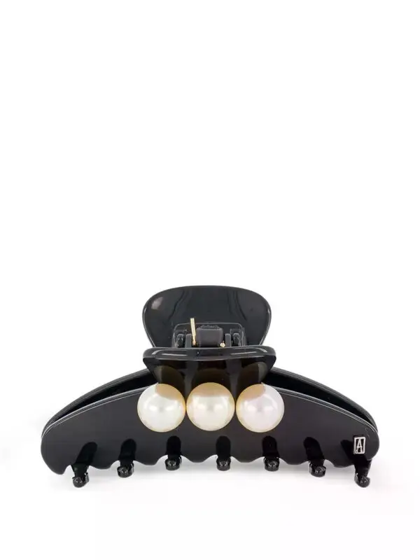Alexandre De Paris Faux Pearl Hair Clip - Black