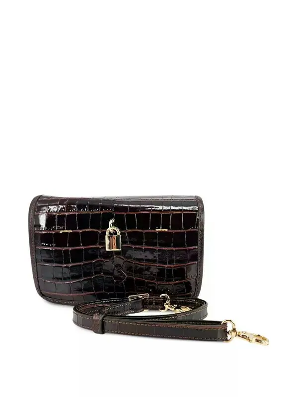 MADISON MAISON Croc-effect Crossbody Bag With Padlock - Brown