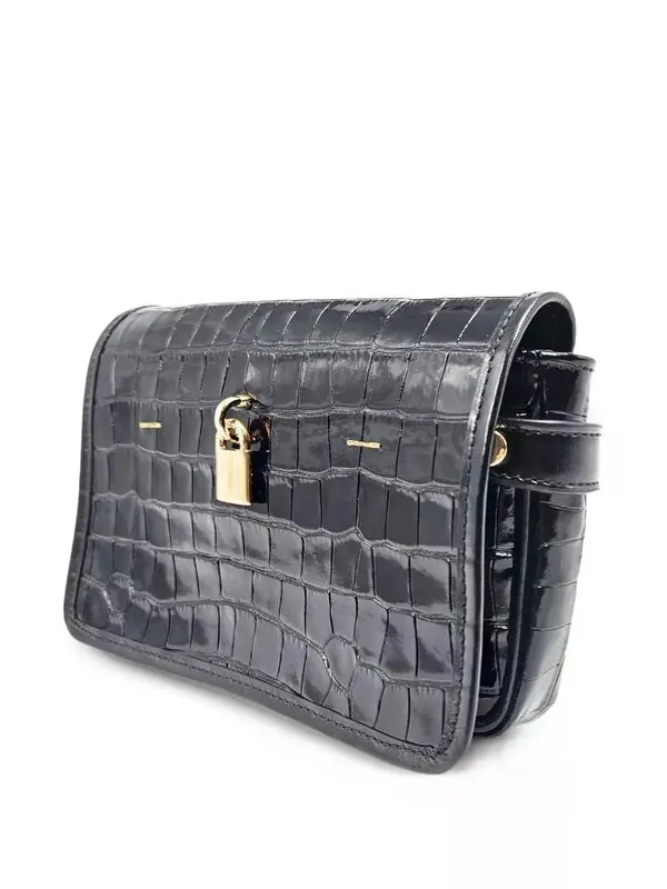 MADISON MAISON Croc Effect Crossbody Bag - Black