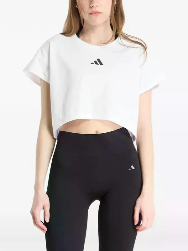 Adidas Logo-print Cropped T-shirt