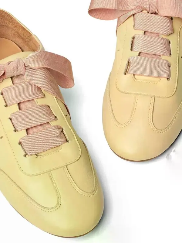 ODISSI Cass Grosgrain-lace Sneakers - Neutrals