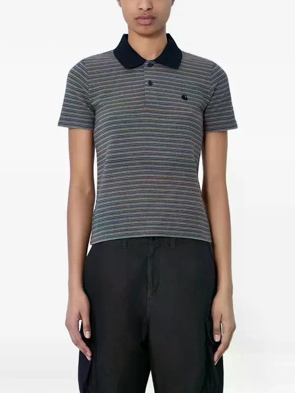 Carhartt Work In Progress Dion Striped Polo Shirt - Blue