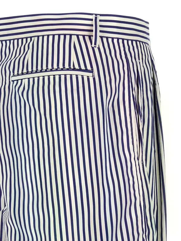 Comme Des Garçons Striped Pleated Shorts