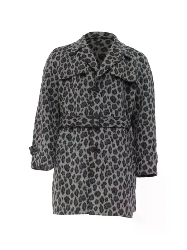 Saint Laurent Leopard-print Belted Coat