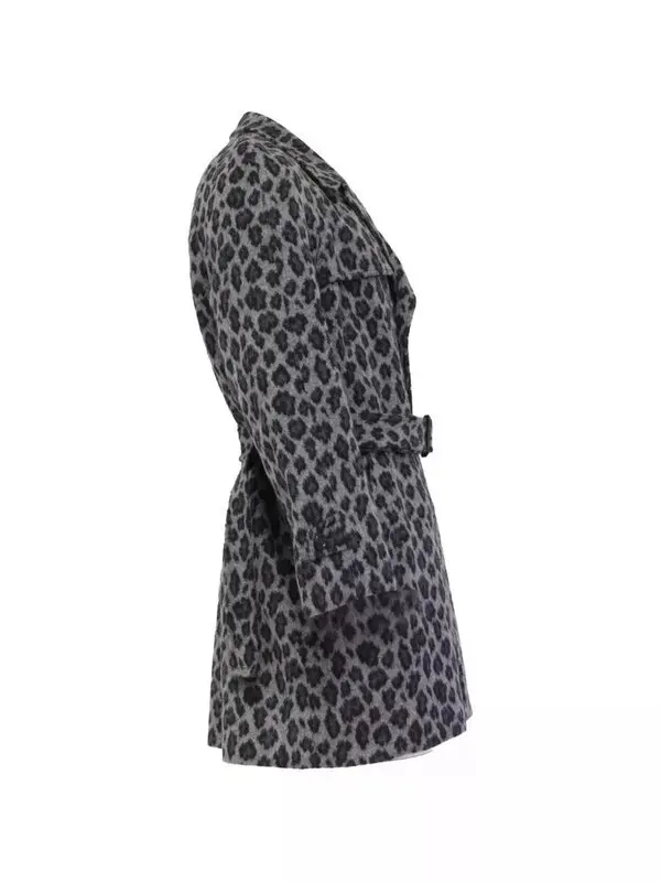 Saint Laurent Leopard-print Belted Coat