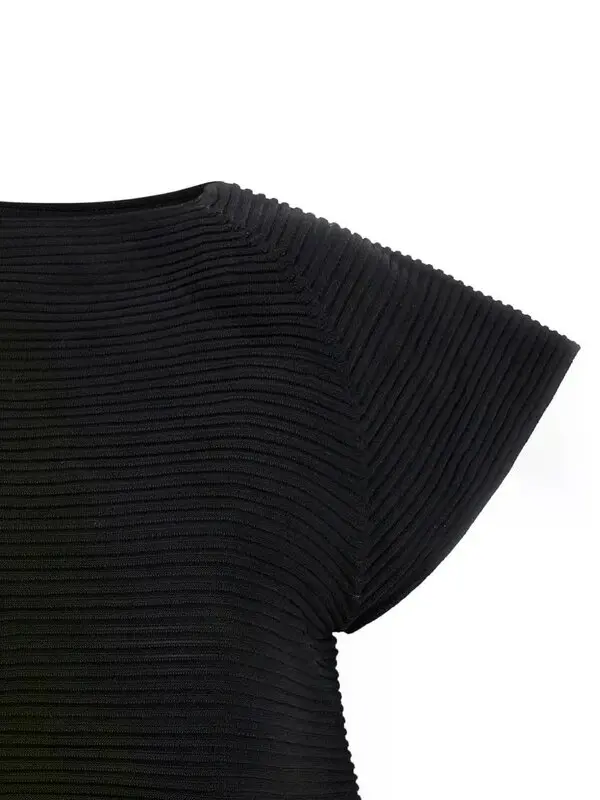 Issey Miyake Corrugated Knit Dress - Black