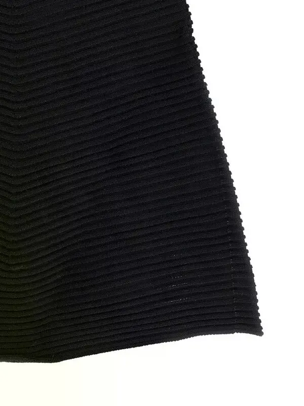Issey Miyake Corrugated Knit Dress - Black