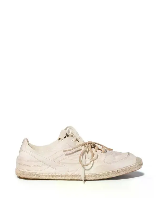Miu Miu Gymnasium Canvas Espadrille Sneakers - Neutrals