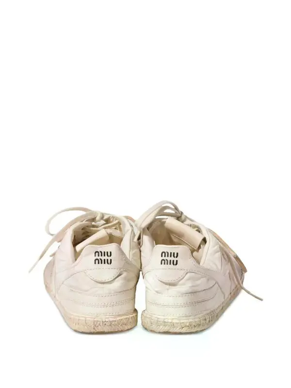 Miu Miu Gymnasium Canvas Espadrille Sneakers - Neutrals