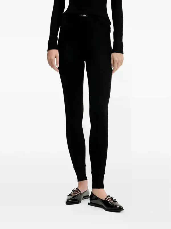 LA MANIA Logo-detail Ribbed Leggings