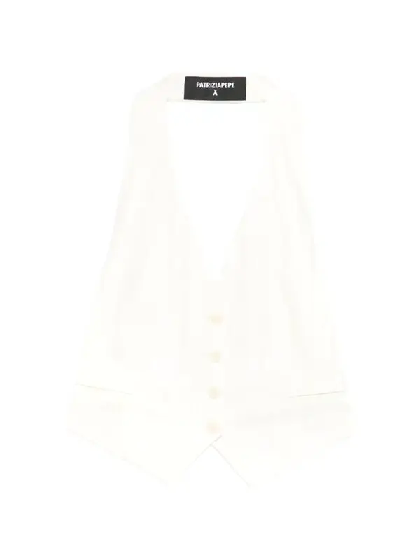 Patrizia Pepe Halter Tailored Vest - Neutrals