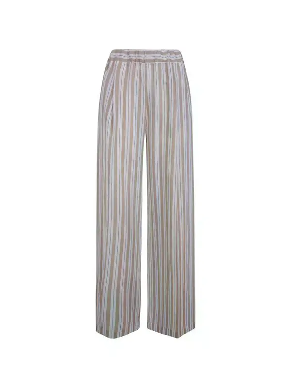 SEMICOUTURE Striped Pleated Trousers - Neutrals