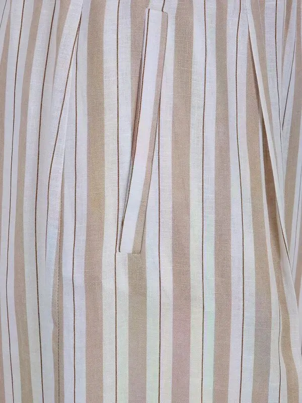 SEMICOUTURE Striped Pleated Trousers - Neutrals