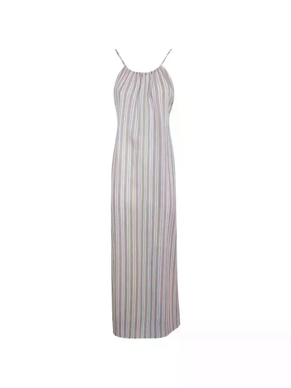 SEMICOUTURE Striped Halterneck Dress - Neutrals