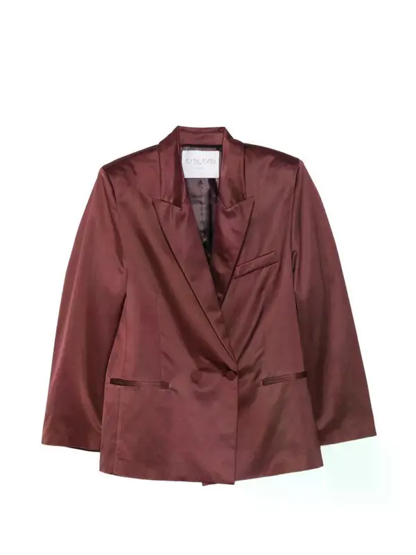FORTE_FORTE Satin Double-breasted Blazer