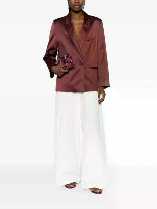 FORTE_FORTE Satin Double-breasted Blazer