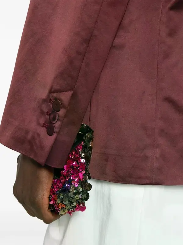 FORTE_FORTE Satin Double-breasted Blazer