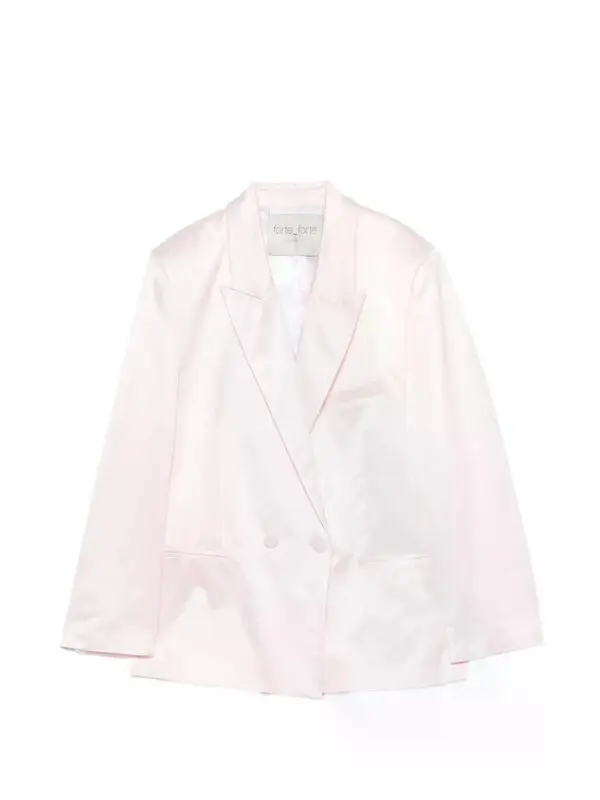 FORTE_FORTE Double-breasted Satin-finish Jacket - Pink
