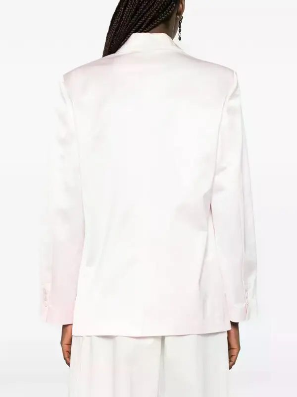 FORTE_FORTE Double-breasted Satin-finish Jacket - Pink