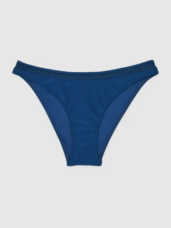 REISS Janina Shimmer Fixed-side Bikini Bottom