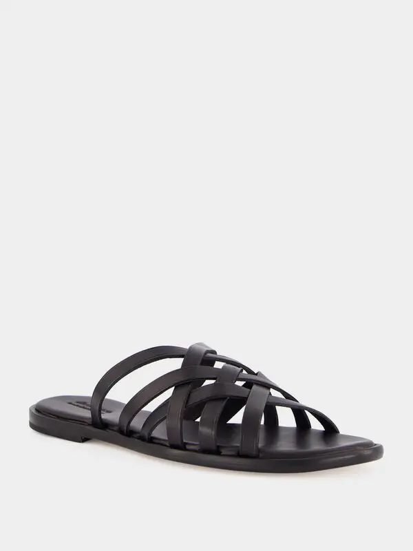 Dragon Diffusion Woven Leather Flat Sandals