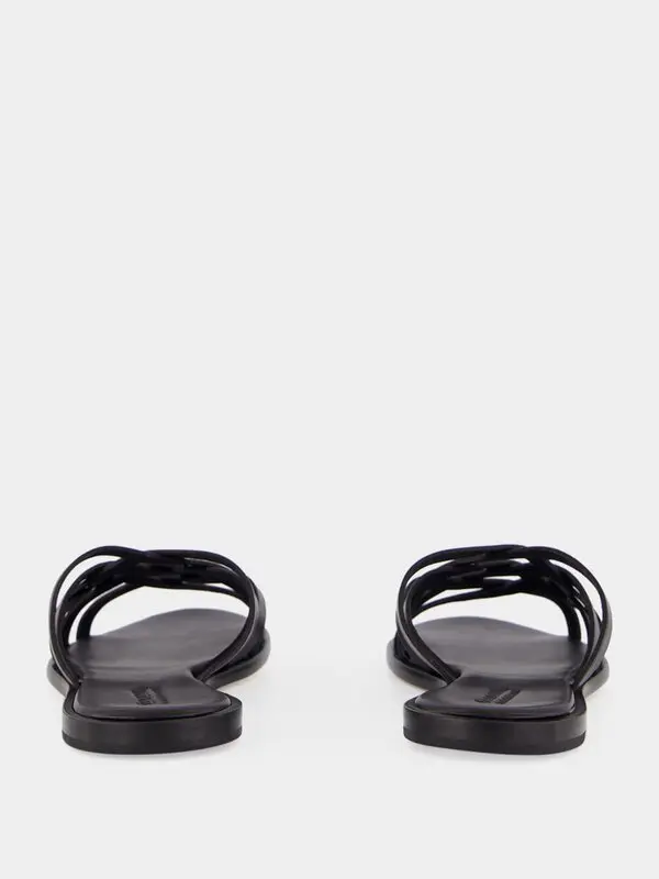 Dragon Diffusion Woven Leather Flat Sandals