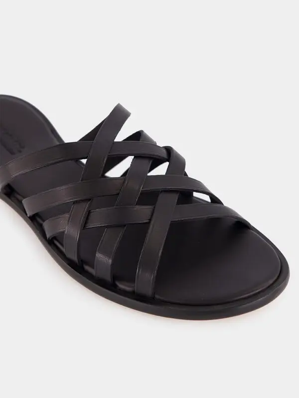 Dragon Diffusion Woven Leather Flat Sandals