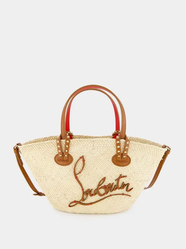 CHRISTIAN LOUBOUTIN Cabata Mini Basket Bag Raffia - Beige