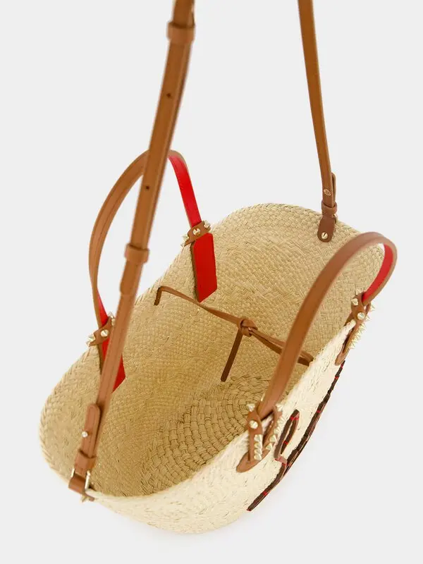 CHRISTIAN LOUBOUTIN Cabata Mini Basket Bag Raffia