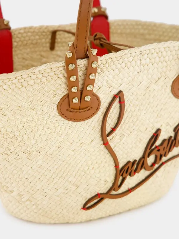 CHRISTIAN LOUBOUTIN Cabata Mini Basket Bag Raffia
