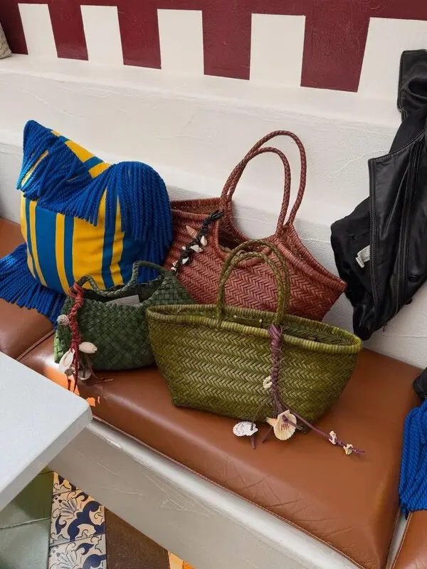 Dragon Diffusion Triple Jump Big Woven Leather Tote