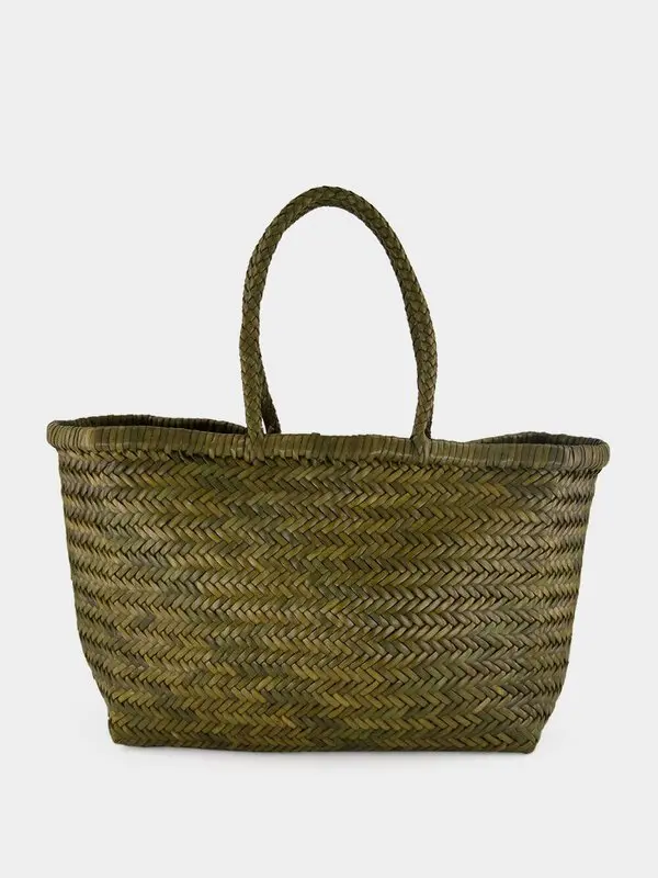 Dragon Diffusion Triple Jump Big Woven Leather Tote
