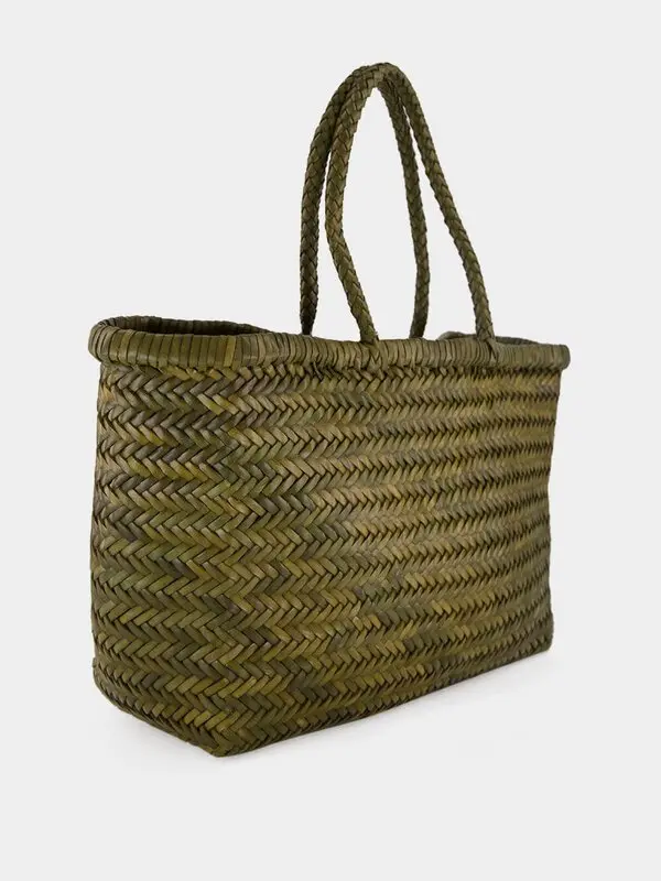 Dragon Diffusion Triple Jump Big Woven Leather Tote