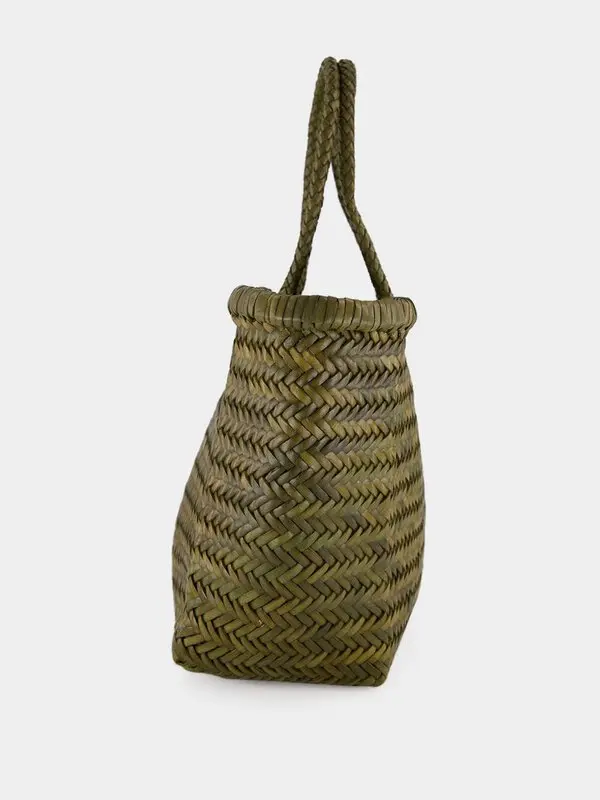 Dragon Diffusion Triple Jump Big Woven Leather Tote