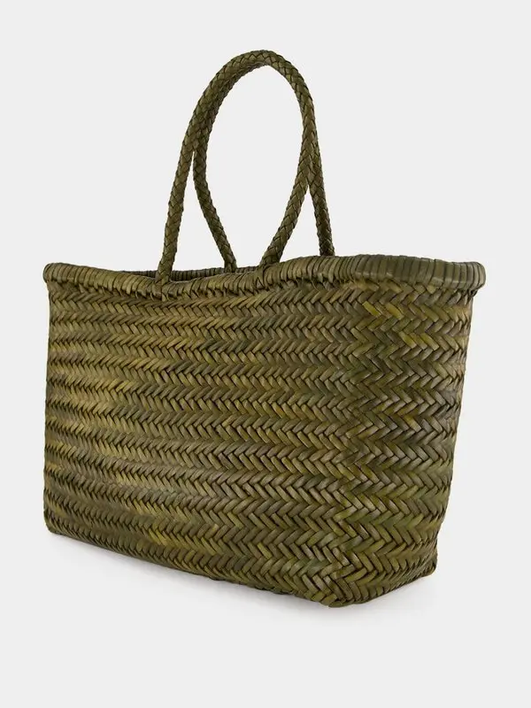 Dragon Diffusion Triple Jump Big Woven Leather Tote