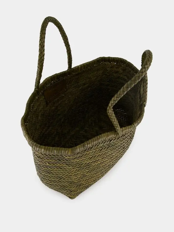 Dragon Diffusion Triple Jump Big Woven Leather Tote