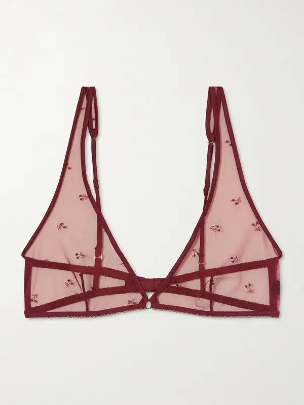 Kiki De Montparnasse Cerise Lace Bra - Red