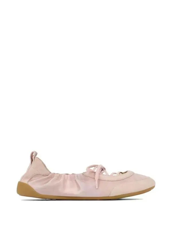 Chloé Lace-up Ballet Flats - Pink