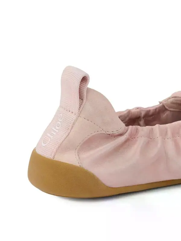 Chloé Lace-up Ballet Flats - Pink