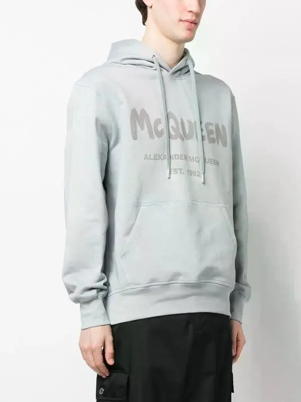 Alexander McQueen Logo Print Drawstring Hoodie