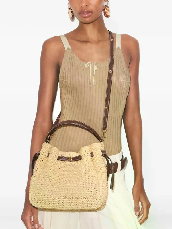 Tory Burch Romy Woven Bucket Bag - Neutrals
