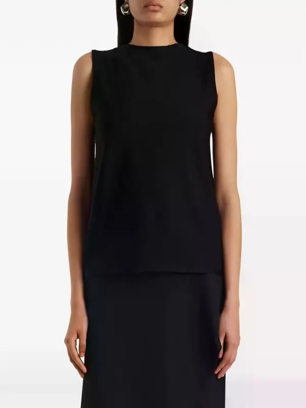 Khaite Tora Sleeveless Top - Black