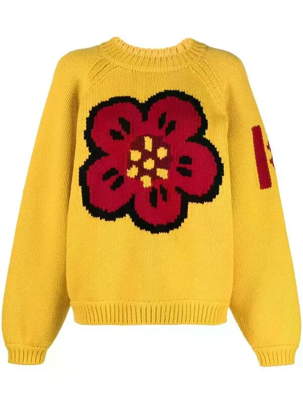 Kenzo Floral-print Wide-sleeved Jumper