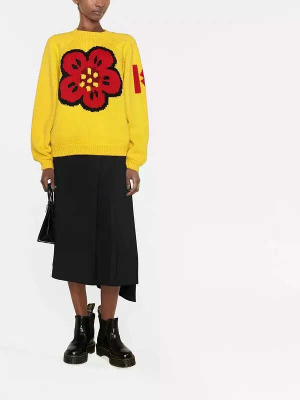 Kenzo Floral-print Wide-sleeved Jumper