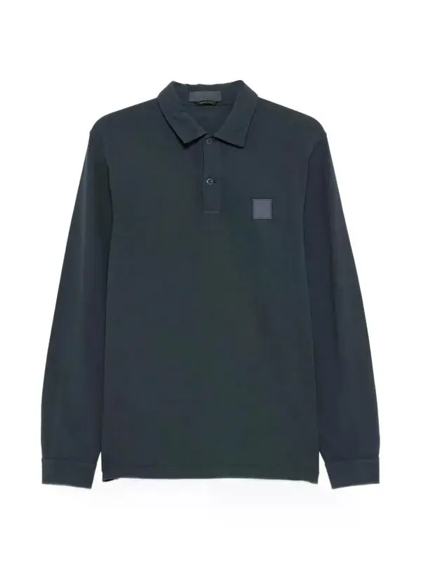 Stone Island Logo-patch Long-sleeve Polo Shirt
