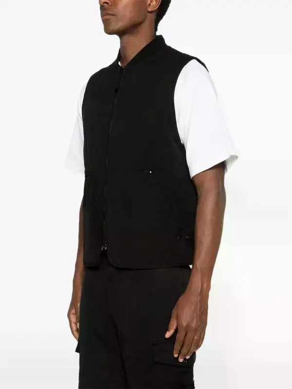 Stone Island Padded Zip-up Gilet - Black