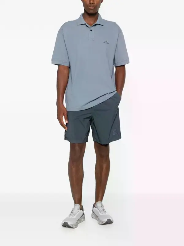 Stone Island Logo Patch Track Shorts - Blue