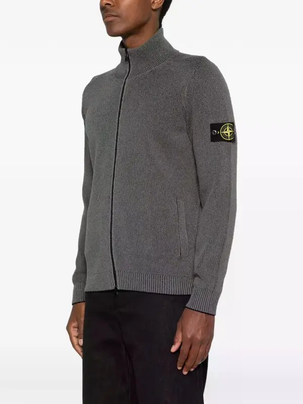 Stone Island Logo-patch Crew-neck Cardigan